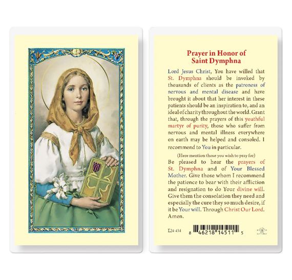 LAMINATED HOLY CARD - SAINT DYMPHNA | EWTN Religious Catalogue
