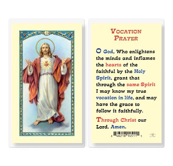 LAMINATED HOLY CARD VOCATION PRAYER | EWTN Religious Catalogue