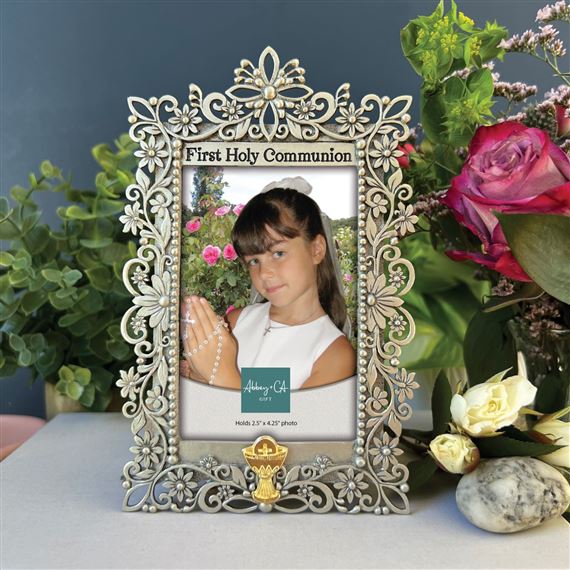 FIRST HOLY COMMUNION FRAME - FLORAL | EWTN Religious Catalogue