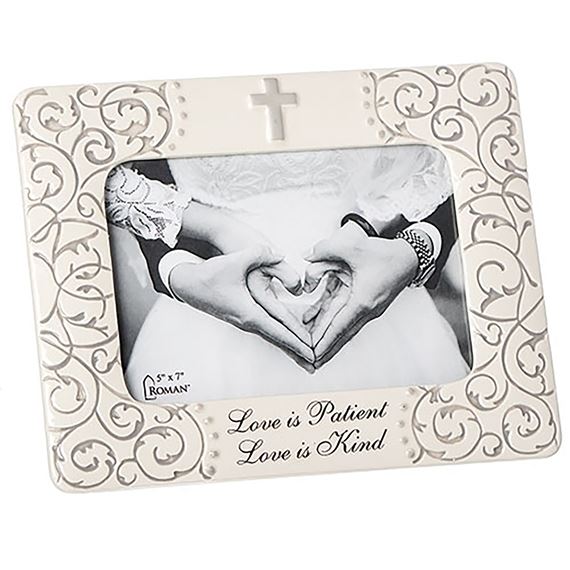 LOVE IS PATIENT WEDDING PICTURE FRAME - LARGER | EWTN Religious Catalogue